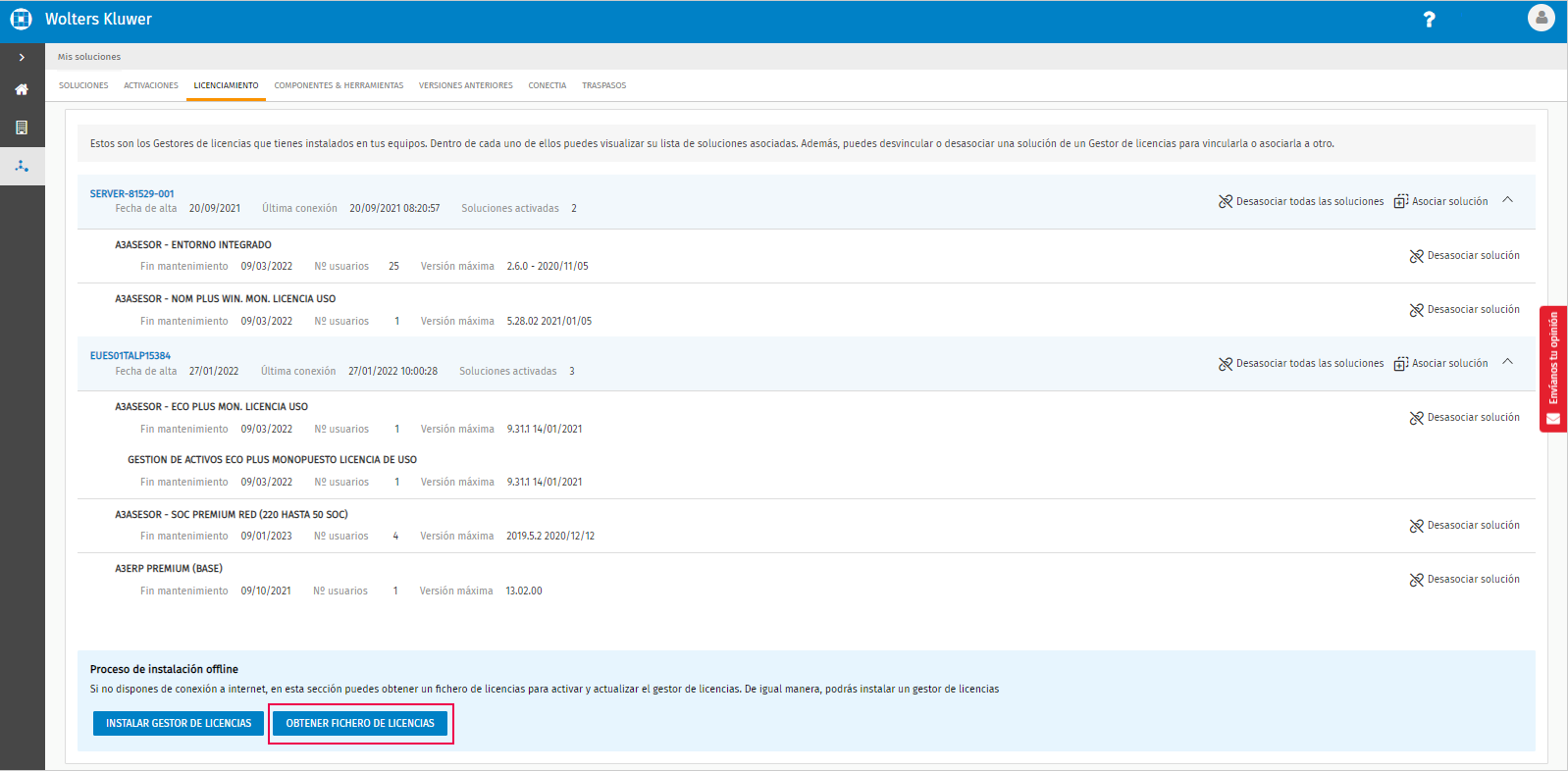 Instalación del Gestor de Licencias con proceso manual (Sin internet)