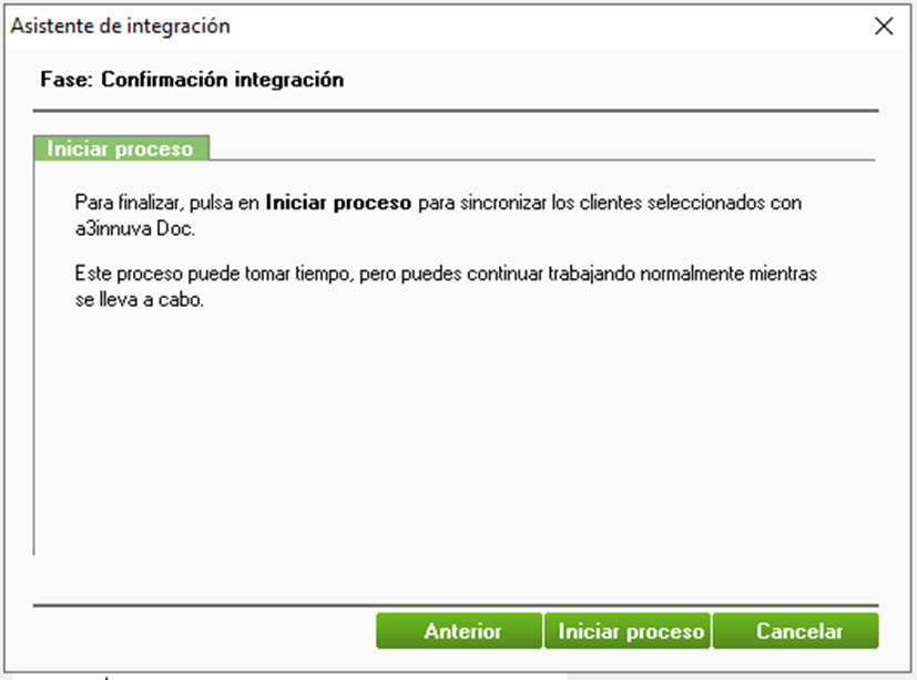 Asistente de integración de a3innuva Doc con a3asesor