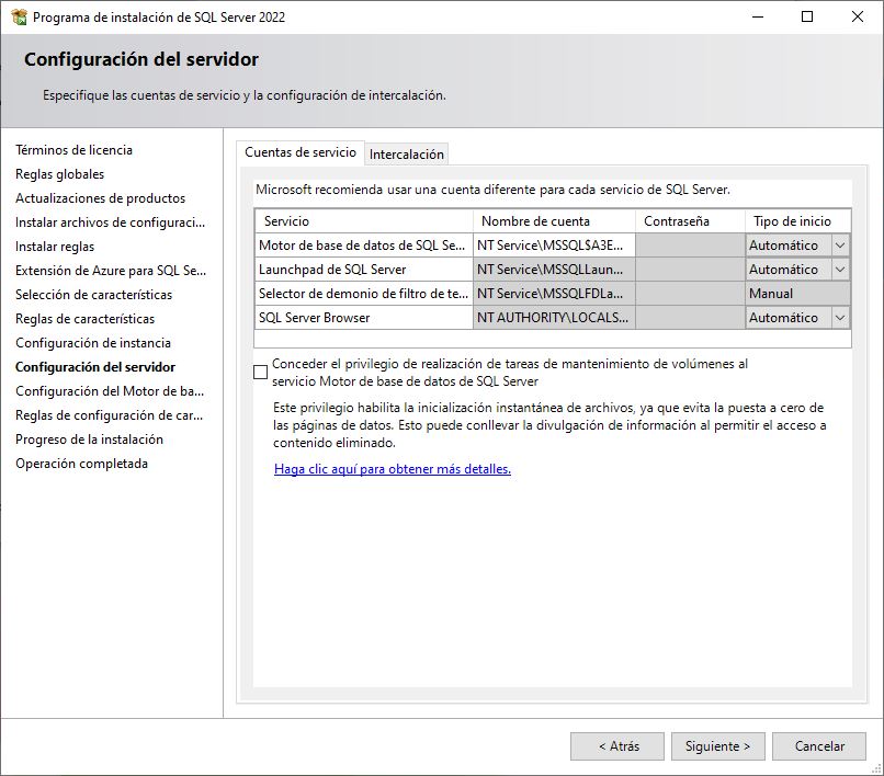 Instalación SQL Server