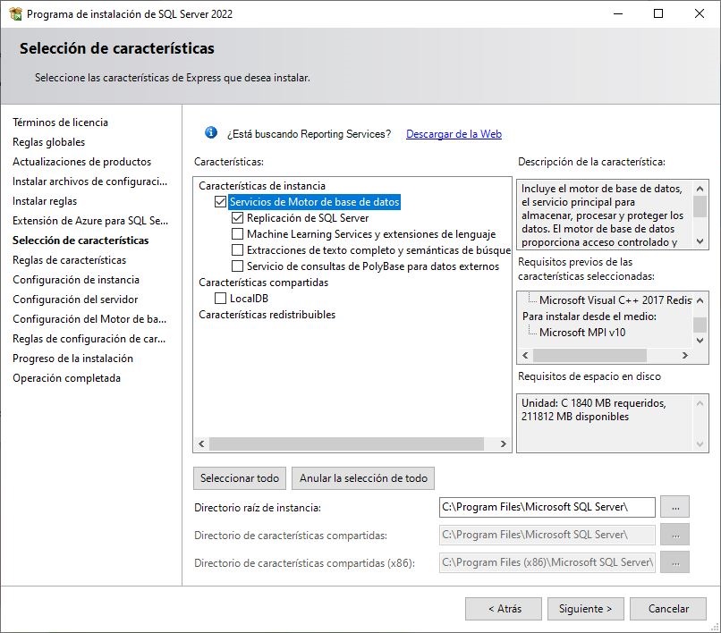 Instalación SQL Server