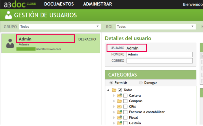 Cómo identificar el nombre del usuario de a3doc cloud