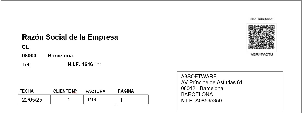 Cómo cambiar la posición del código QR en el formato de factura