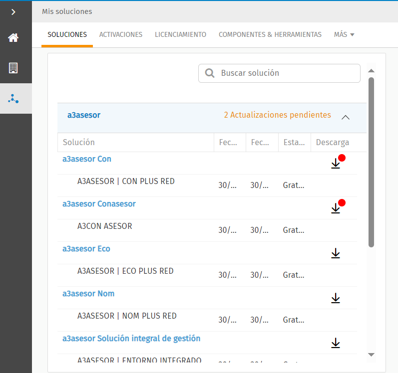 Cómo actualizar a3nom si no aparece ninguna actualización pendiente