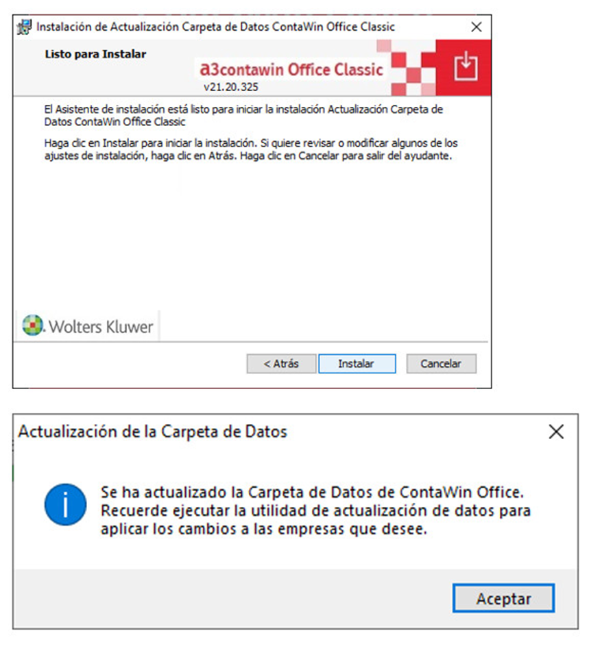 Actualización Contawin Classic desde Mi Wolters Kluwer