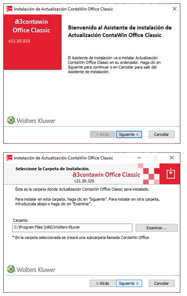 Actualización Contawin Classic desde Mi Wolters Kluwer