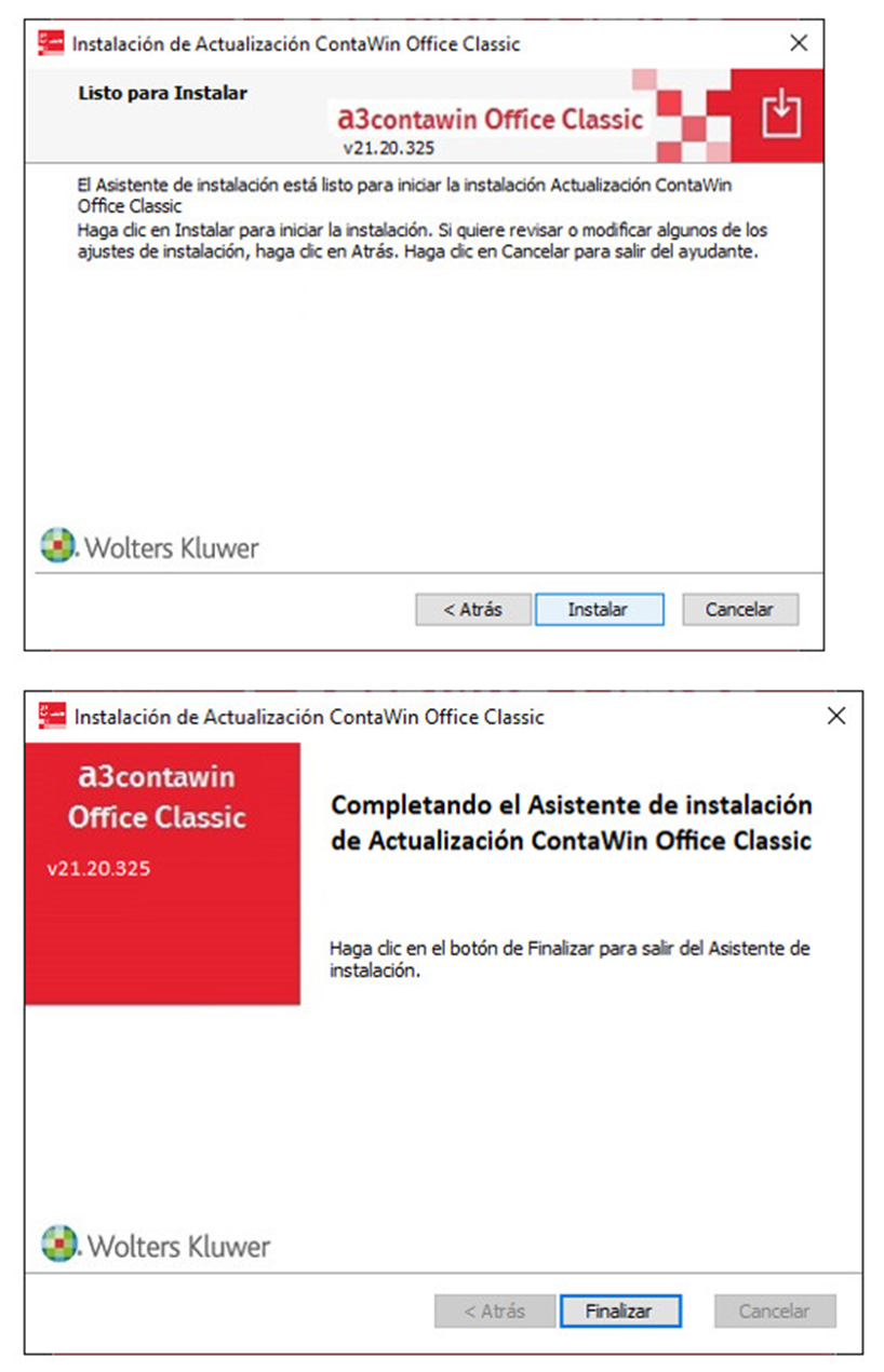 Actualización Contawin Classic desde Mi Wolters Kluwer