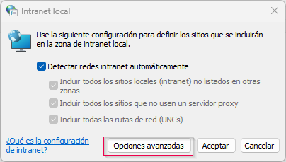 Configurar unidad de red en intranet local